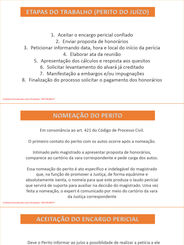 Guia Passo A Passo Do Perito Judicial | PDF | Processo civil | Judiciários
