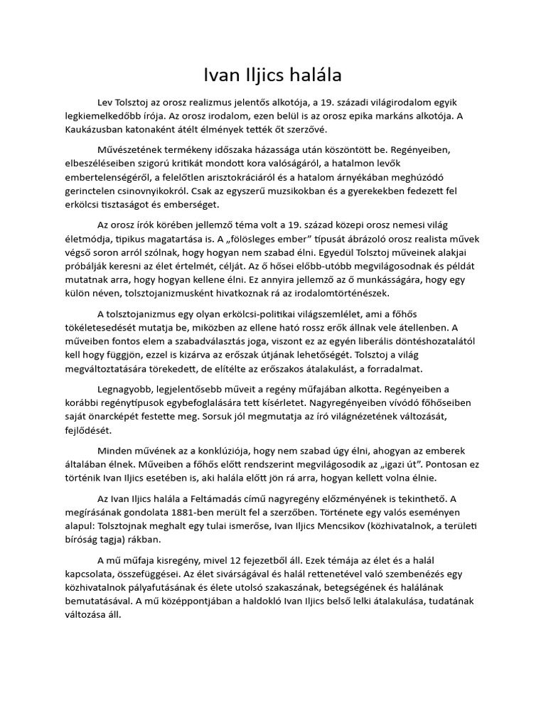 Ivan Iljics Halála | PDF