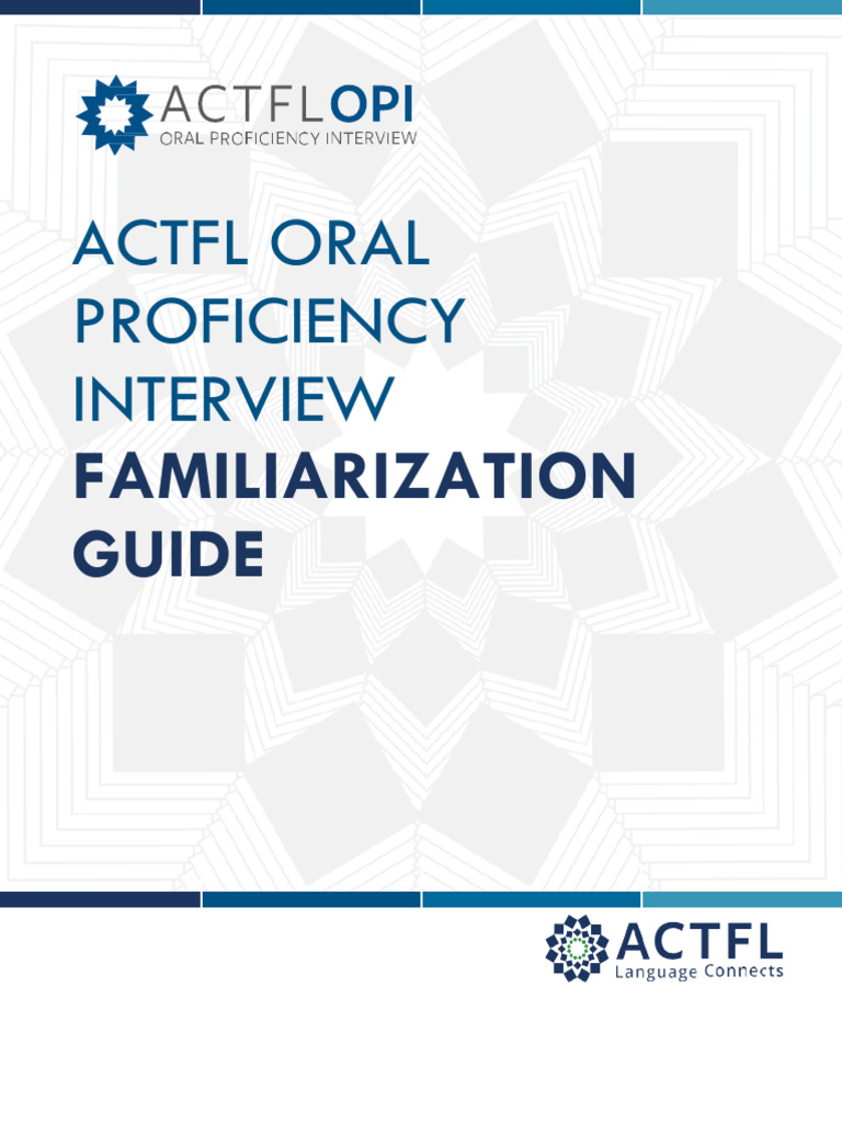 ACTFL OPI Familiarization Guide | PDF | Human Communication | Linguistics