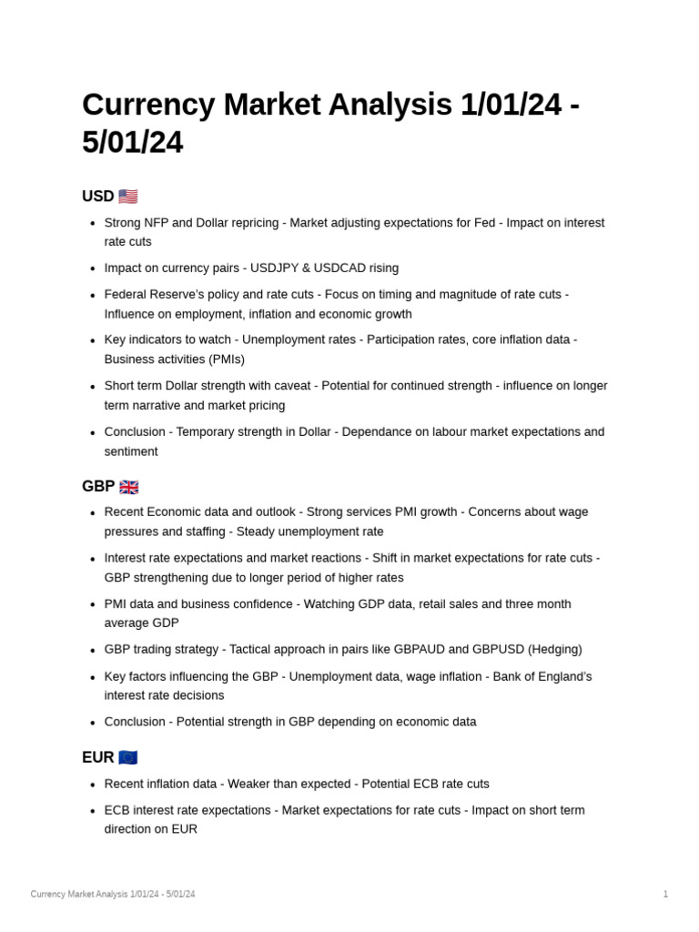 Currency Market Analysis | PDF | Inflation | Euro