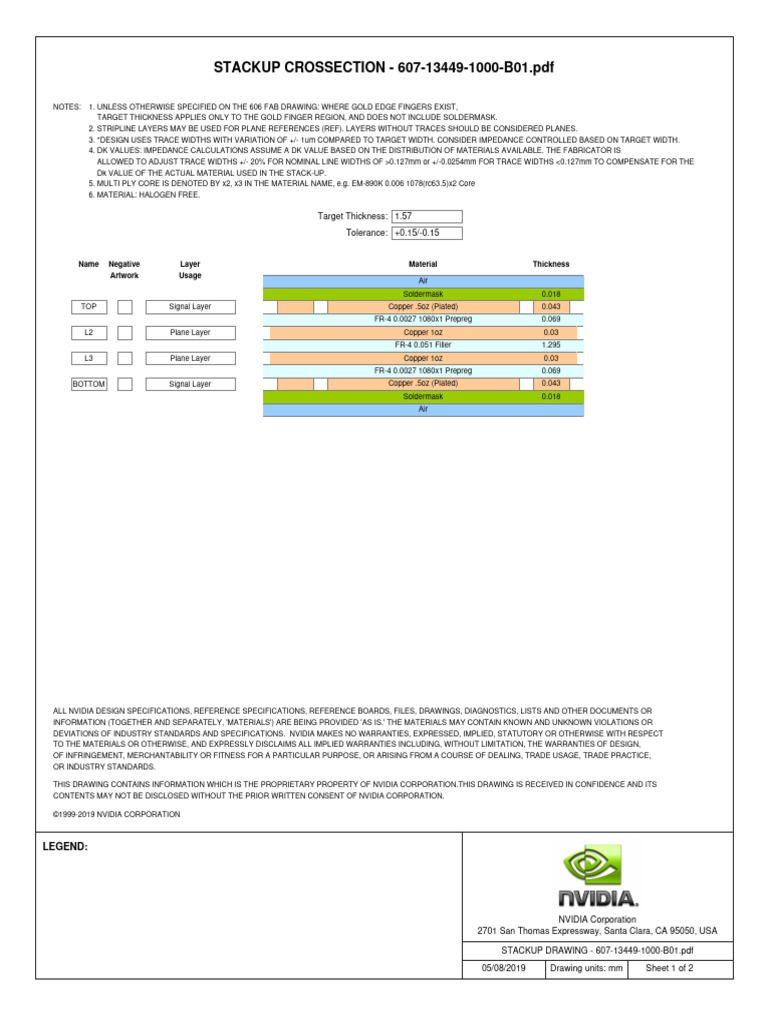 P3449 B01 PCB Stackup | PDF | Electrical Engineering | Electricity