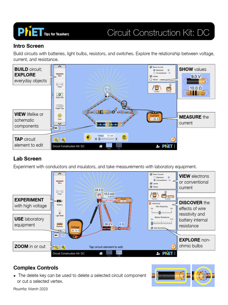Circuit Construction Kit DC HTML Guide - en | PDF | Electrical ...