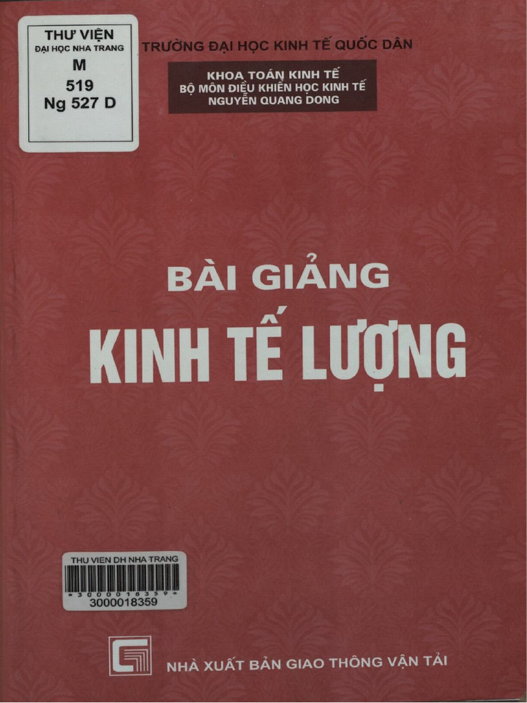 619 - Giao Trinh Kinh Te Luong Nguyen Quang Dong | PDF