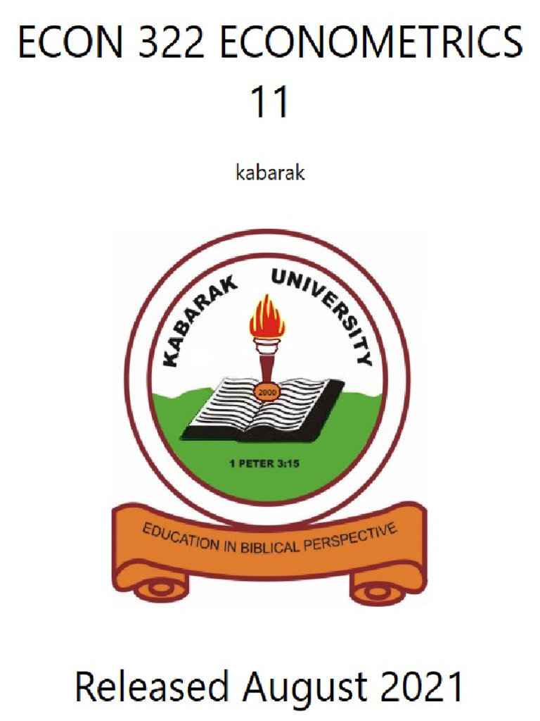ECON 322 ECONOMETRICS 11 - Kabarak | PDF | Ordinary Least Squares ...