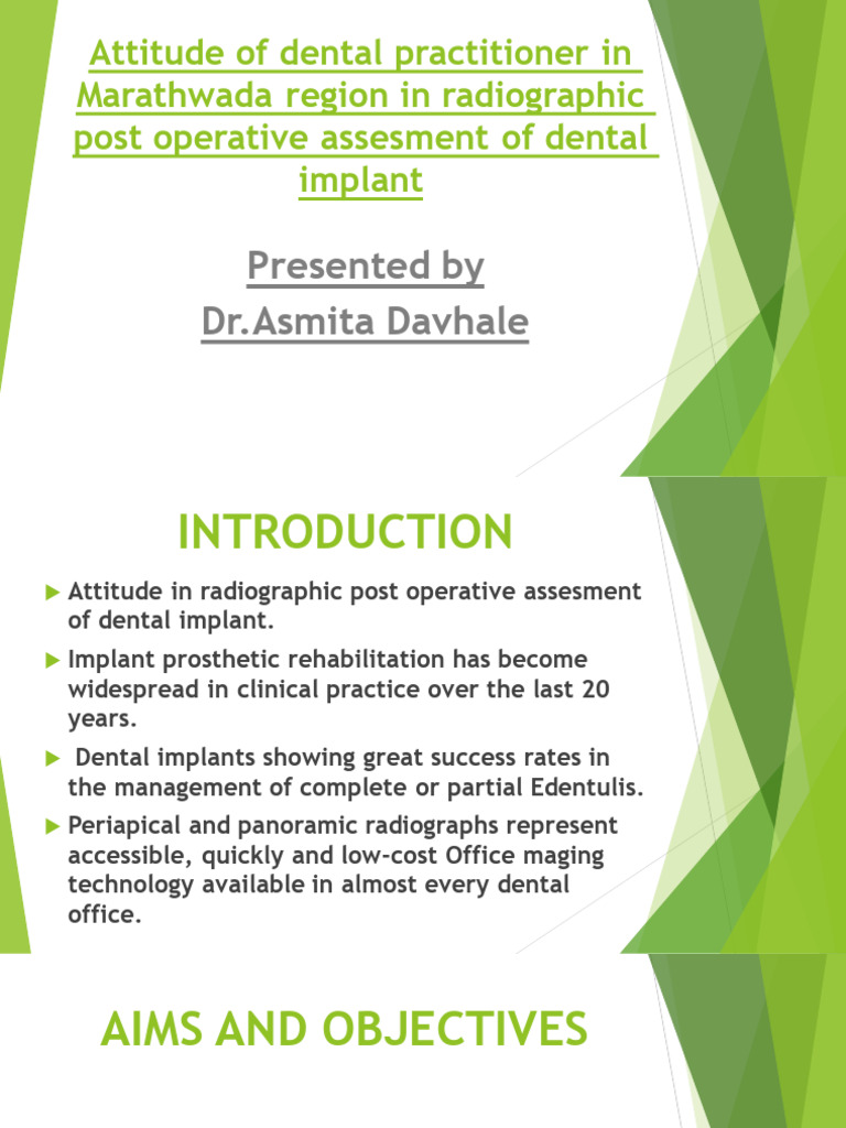 Attitude of Dental Practitioner in Marathwada Region in Radiographic ...