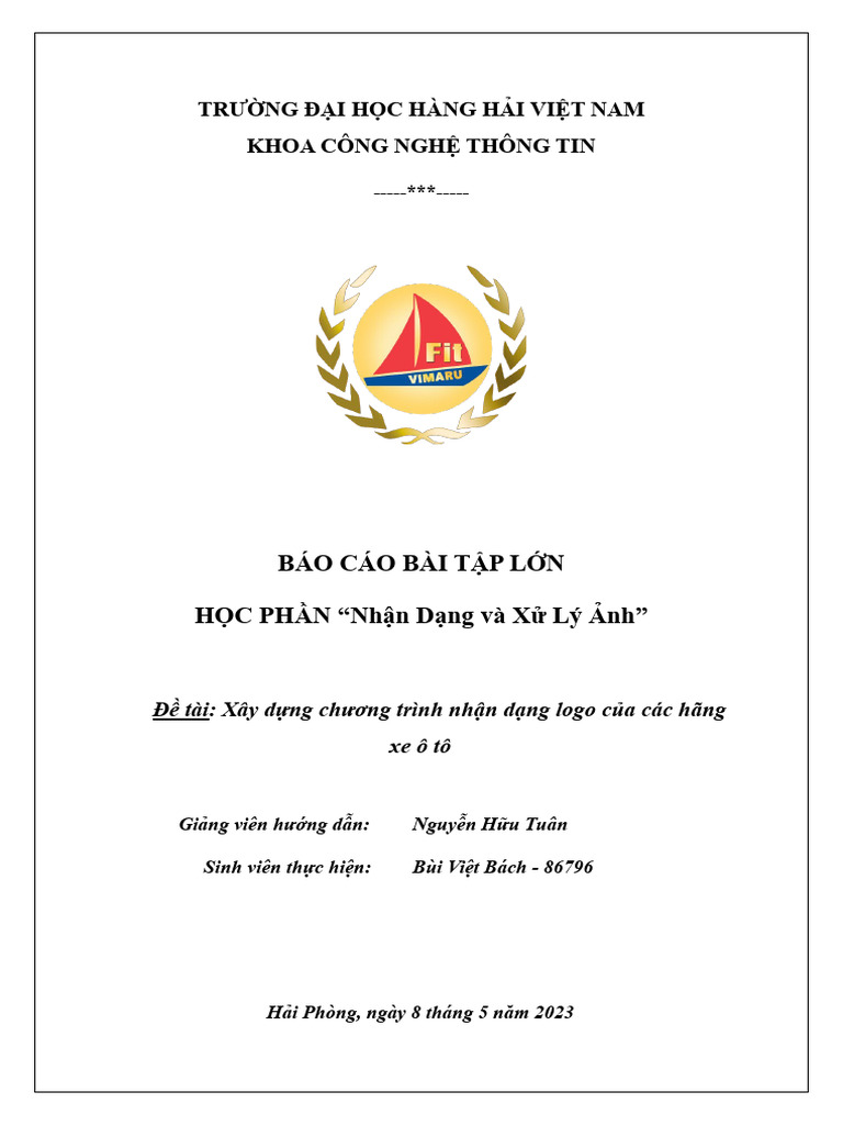 Báo Cáo XLA - Nhận Dạng Logo Của Các Hãng Xe ô Tô | PDF