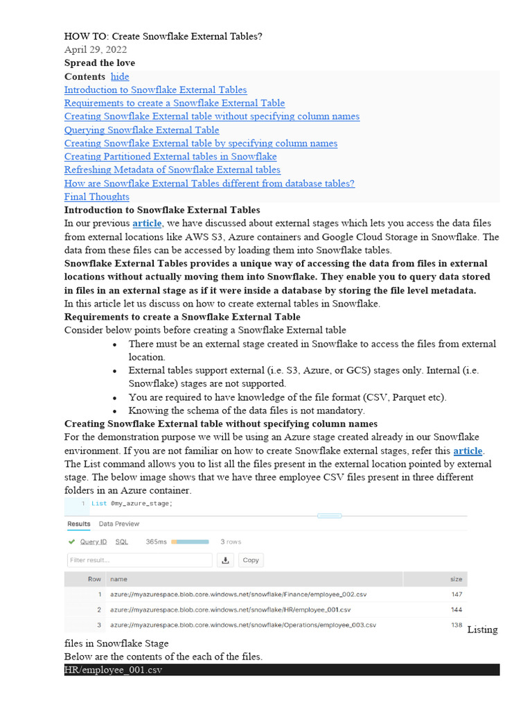External Tables | PDF | Computer File | Table (Database)