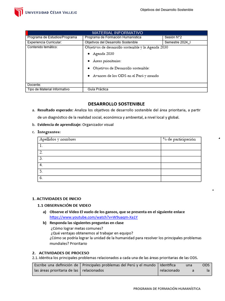 Guía Práctica sobre ODS 2024 | PDF | Sustentabilidad | Desarrollo ...