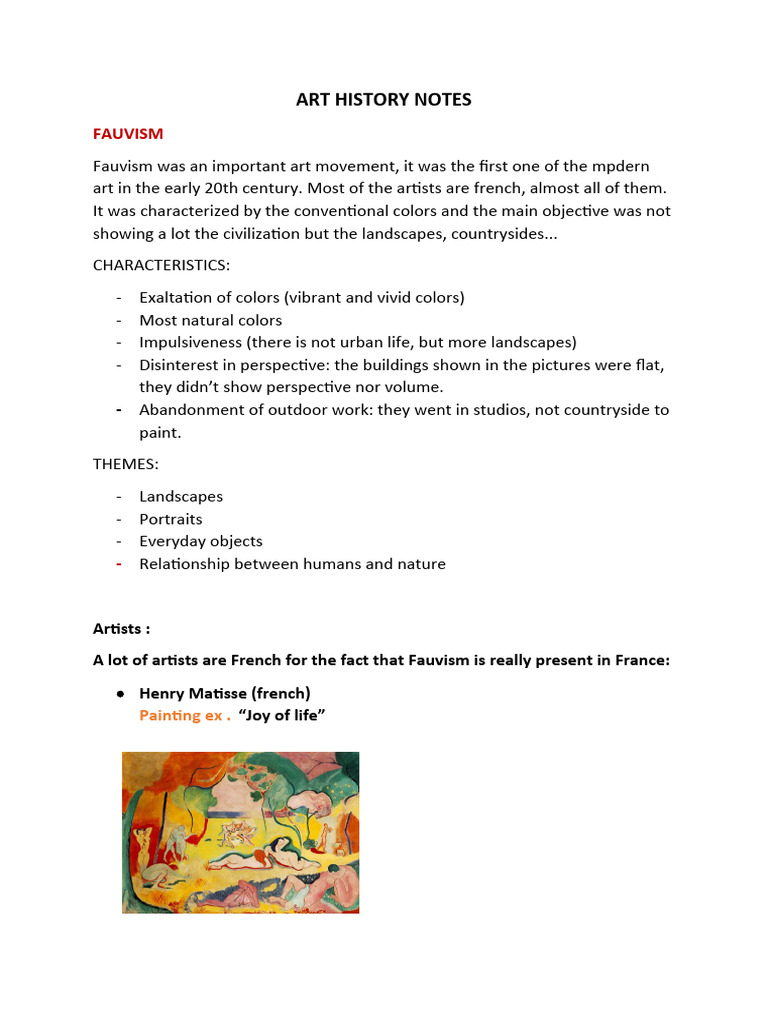 Art history notes | PDF | Cubism | Surrealism