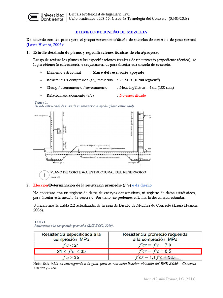 Ejemplo de Diseño de Mezclas 02.05.2023 Uc[1] | PDF | Hormigón | Materiales de construcción