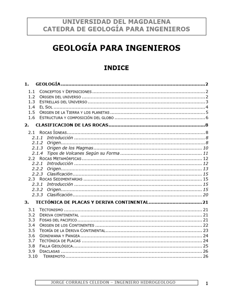 CURSO DE GEOLOGIA PAR No. 1 | PDF | Roca (geología) | Estrellas