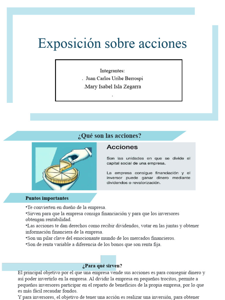Exposición sobre acciones | PDF