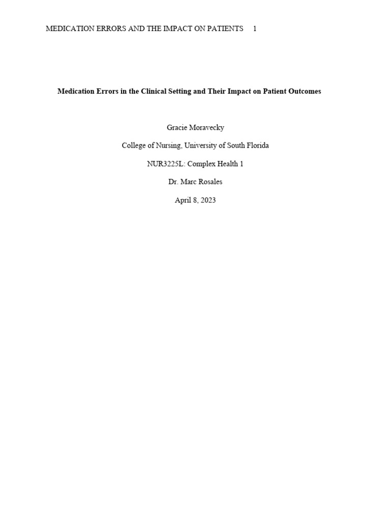 Medication Errors Paper | PDF | Medical Error | Nursing