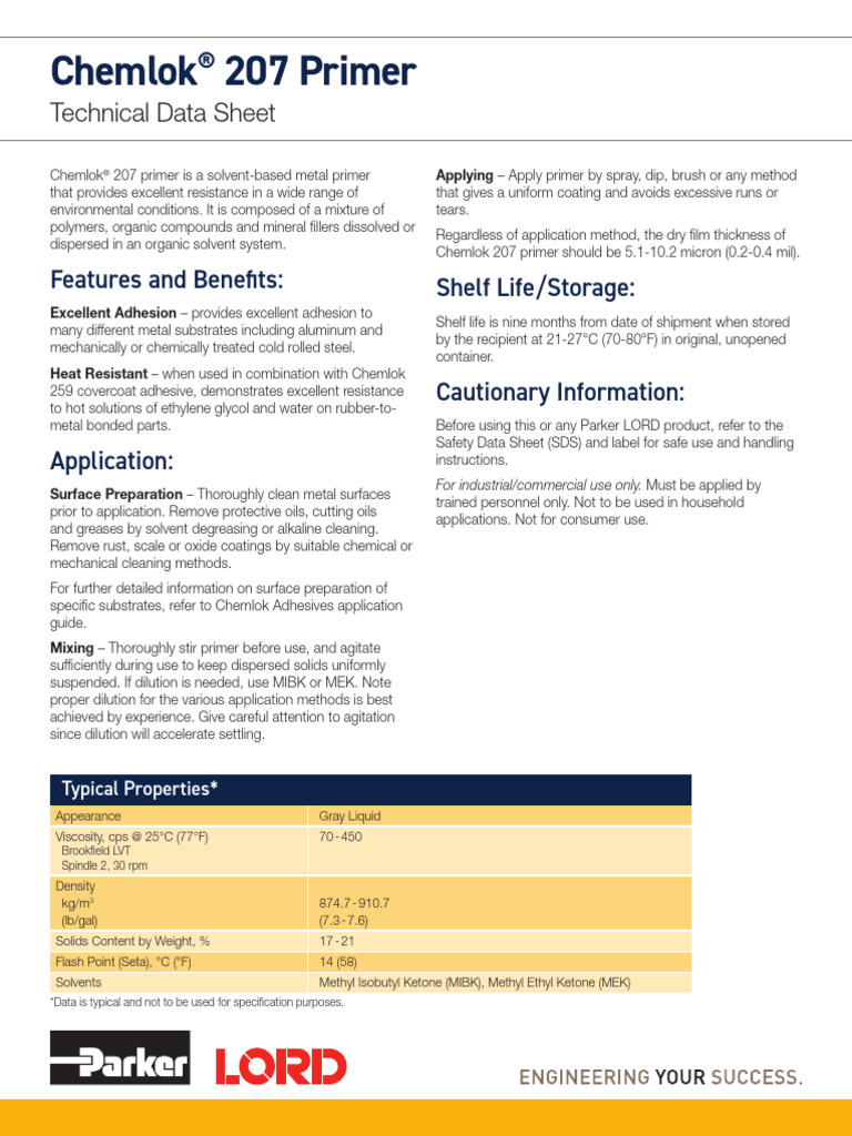 Chemlok 207 | PDF | Adhesive | Building Engineering