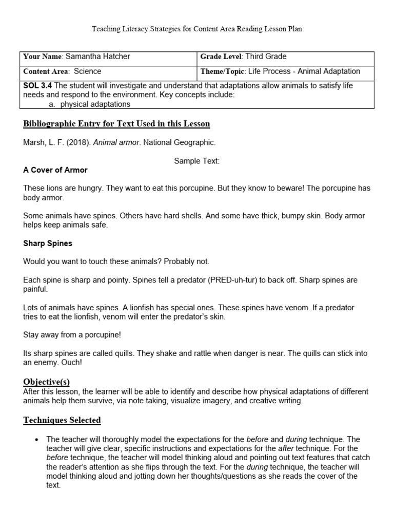 Annotated-bda 20lesson 20plan 20format 20 - 20hatcher | Pdf | Teachers 