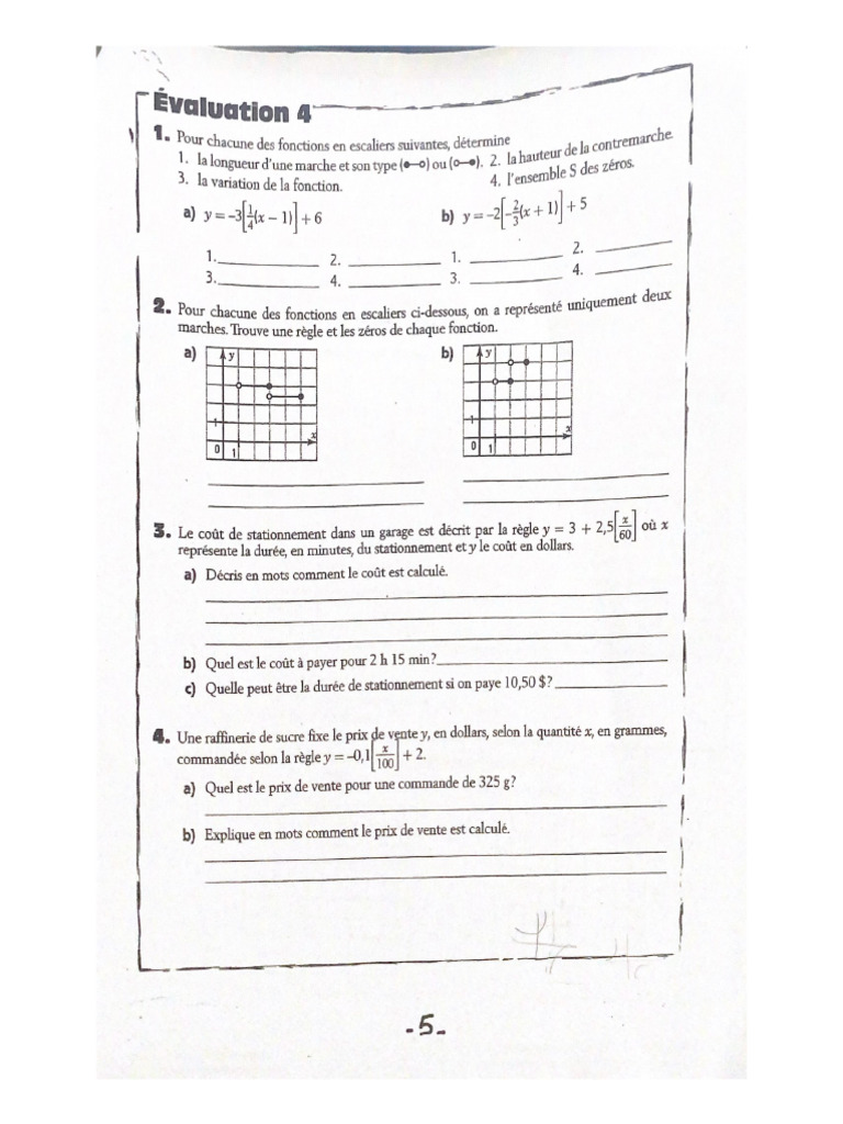 Fonction Partie Entière Sec 4 | PDF