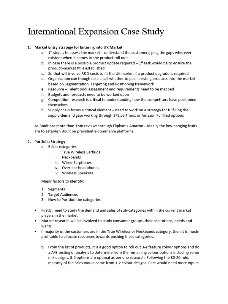 Boult Audio International Expansion Case Study - Gaurav Dhar | PDF | Brand | Marketing