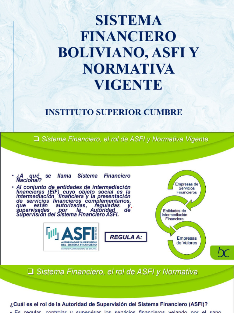Tema 2 Asfi, Operaciones Bancarias | PDF
