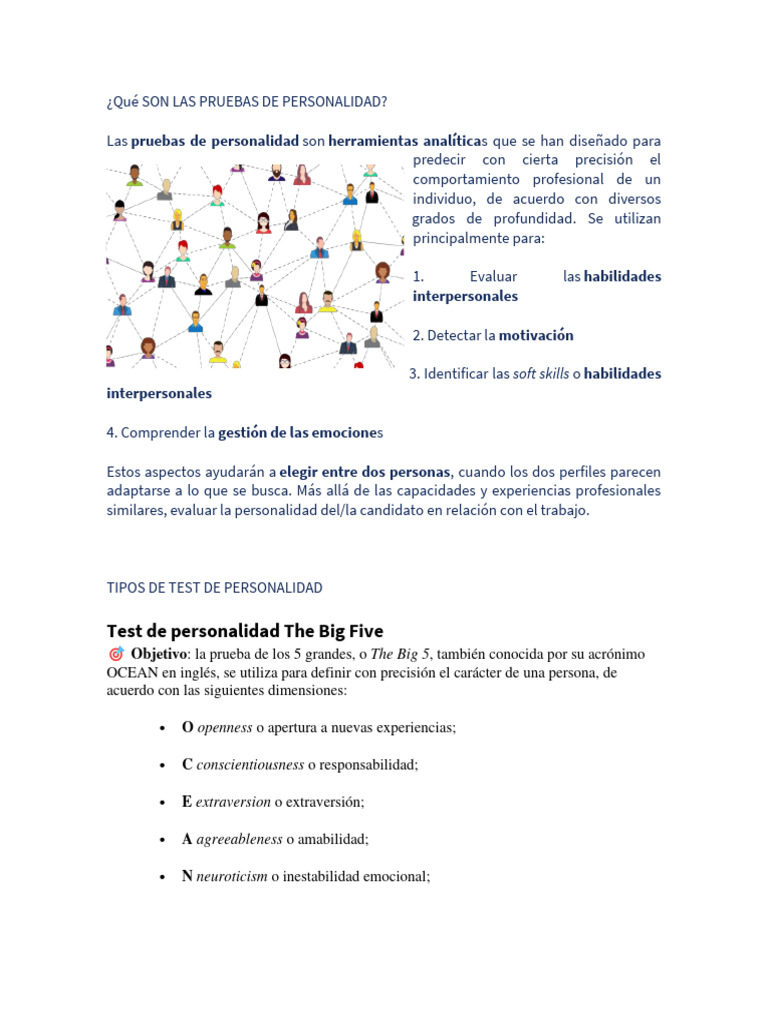 Test de Personalidad | PDF | Ciencias del comportamiento | Sicología