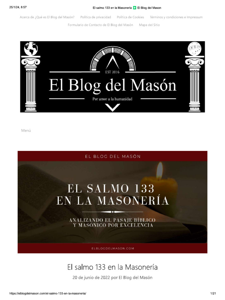 El Salmo 133 en La Masoneria | PDF