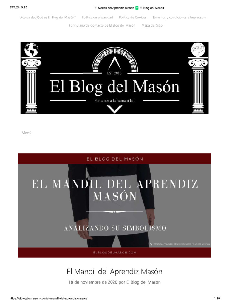 Mandil Del Aprendiz Mason | PDF