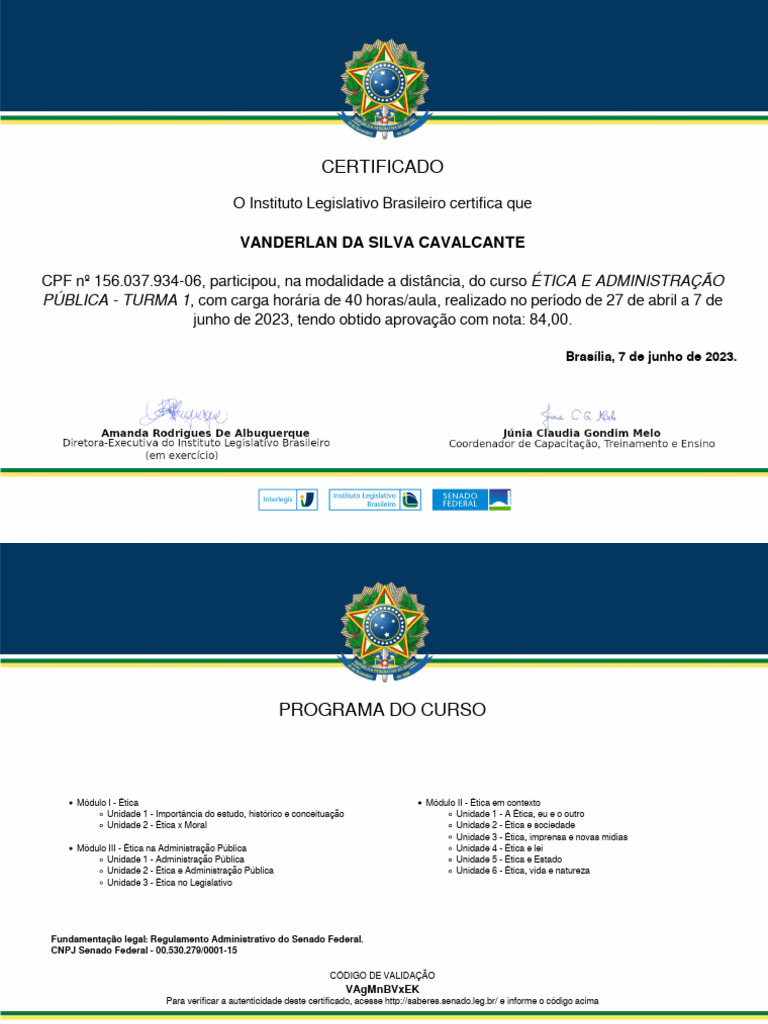 Eap 2023 1 - Certificado | PDF | Brasil
