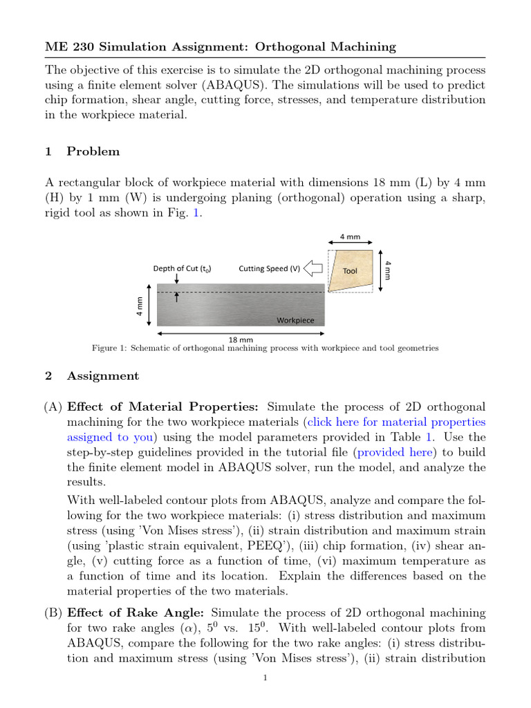 Simulation Assignment On Machining | PDF | Machining | Stress (Mechanics)
