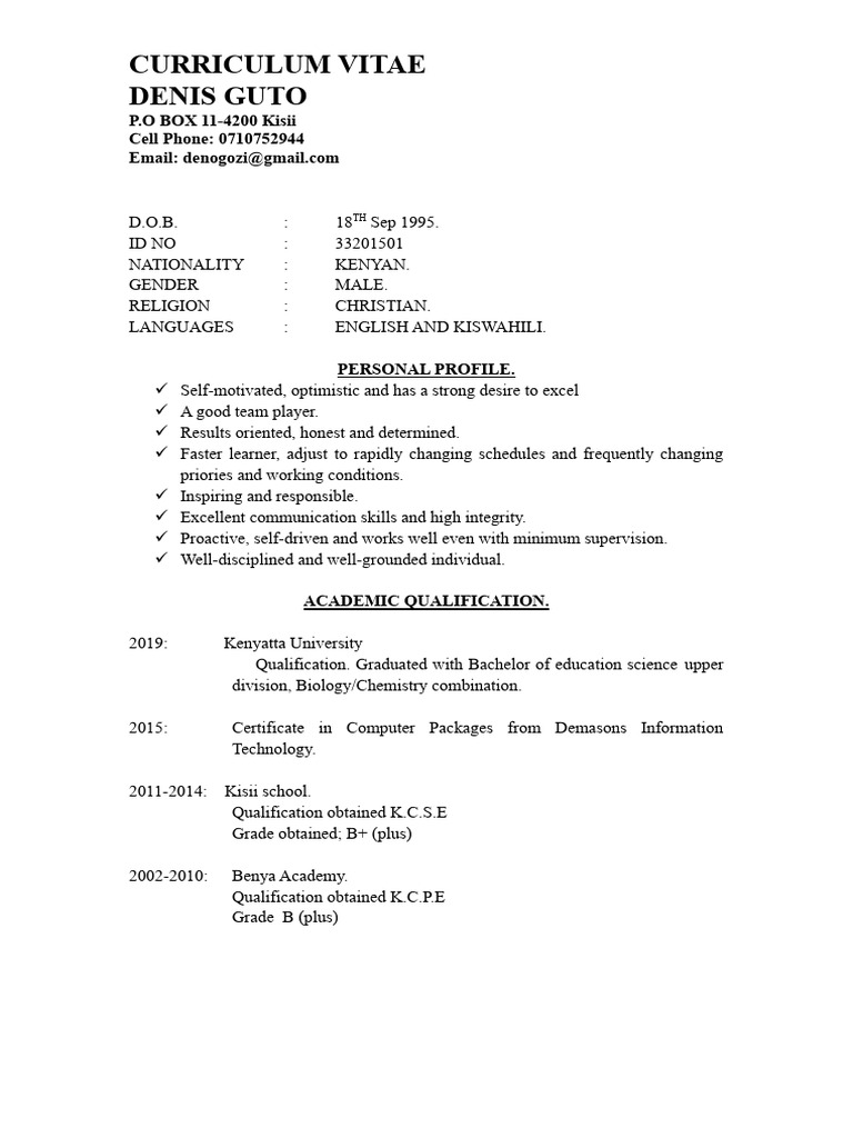 CV 77 | PDF | Kenya
