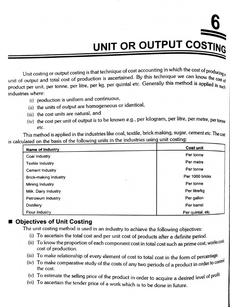 Chapter 6 Unit Costing | PDF