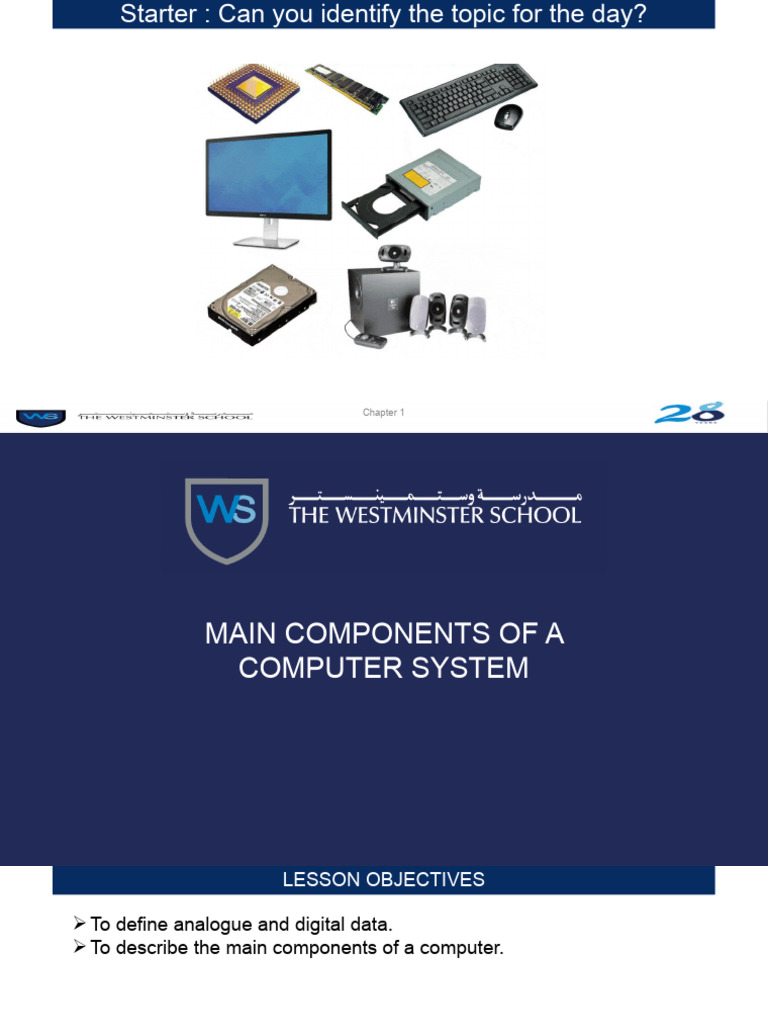 Year 9 - Main Components of A Computer | PDF | Computer Data Storage | Input/Output