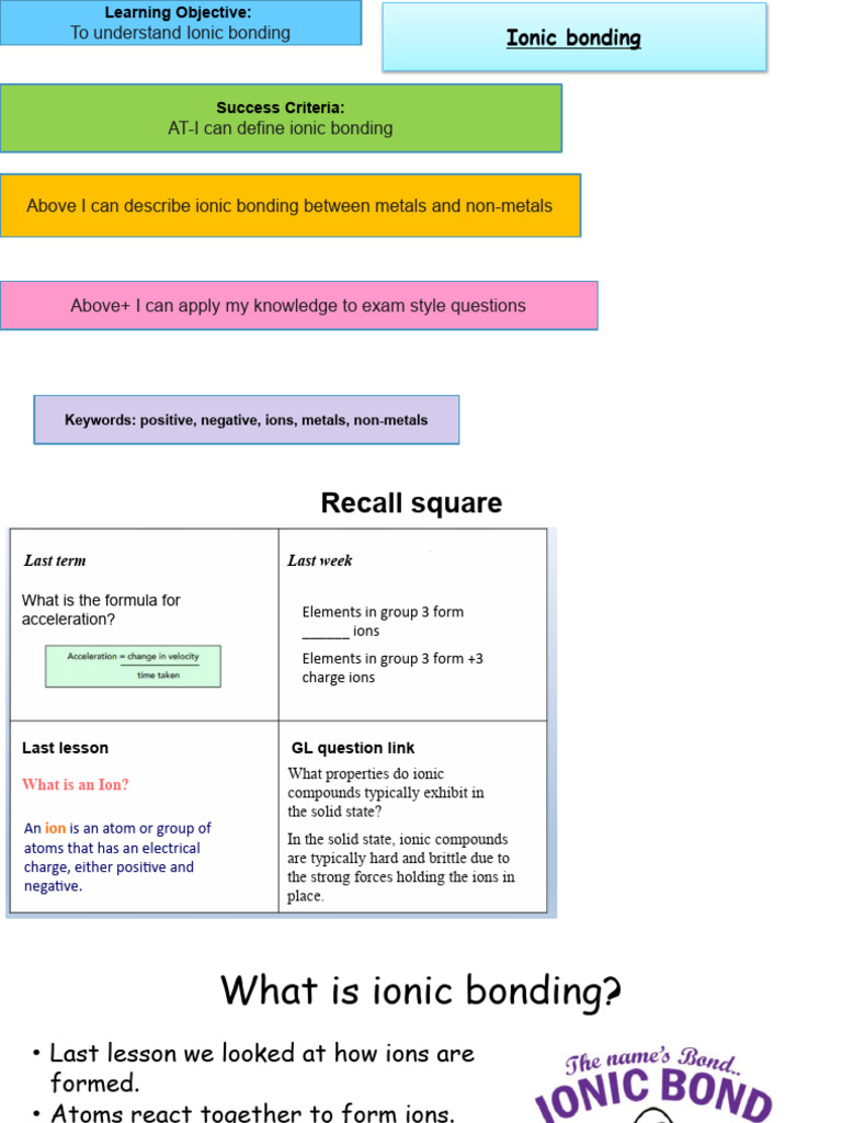 Understanding Ionic Bonding Basics | PDF | Ion | Ionic Bonding