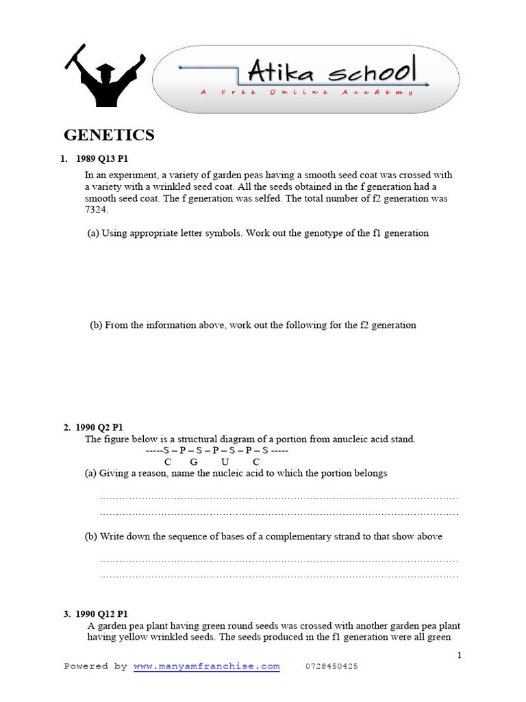 Genetics Pdf Dominance Genetics Zygosity 1868