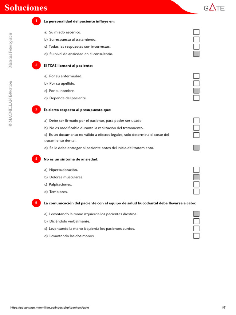 TAO Test Tema 1 | PDF | Higienista dental | Historial médico
