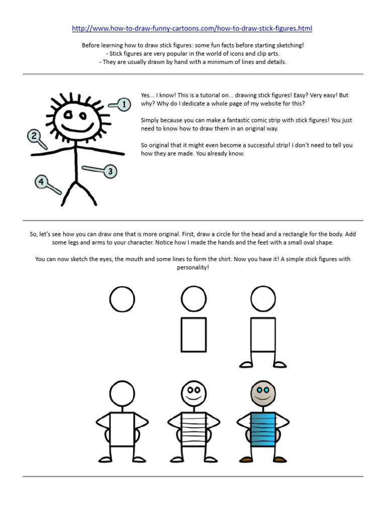 Lesson 2 - Stick Figures | PDF | Figure Drawing