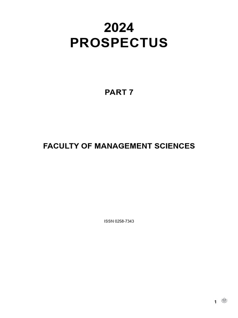 TUT 2024 Management Sciences Prospectus | PDF | Academic Degree ...