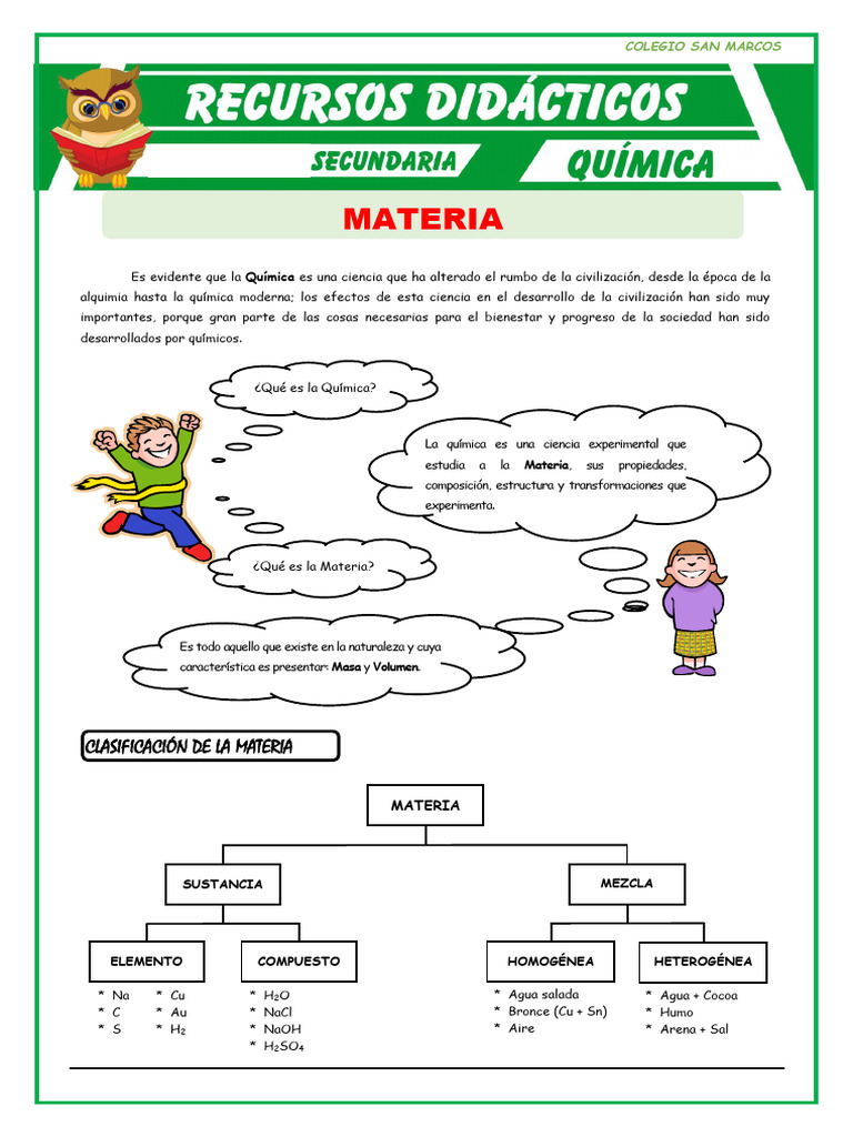 Clasificacion de La Materia | PDF | Importar | Propiedades del agua