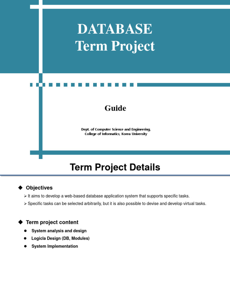 TermProject Guide 2023 | PDF | System | Databases