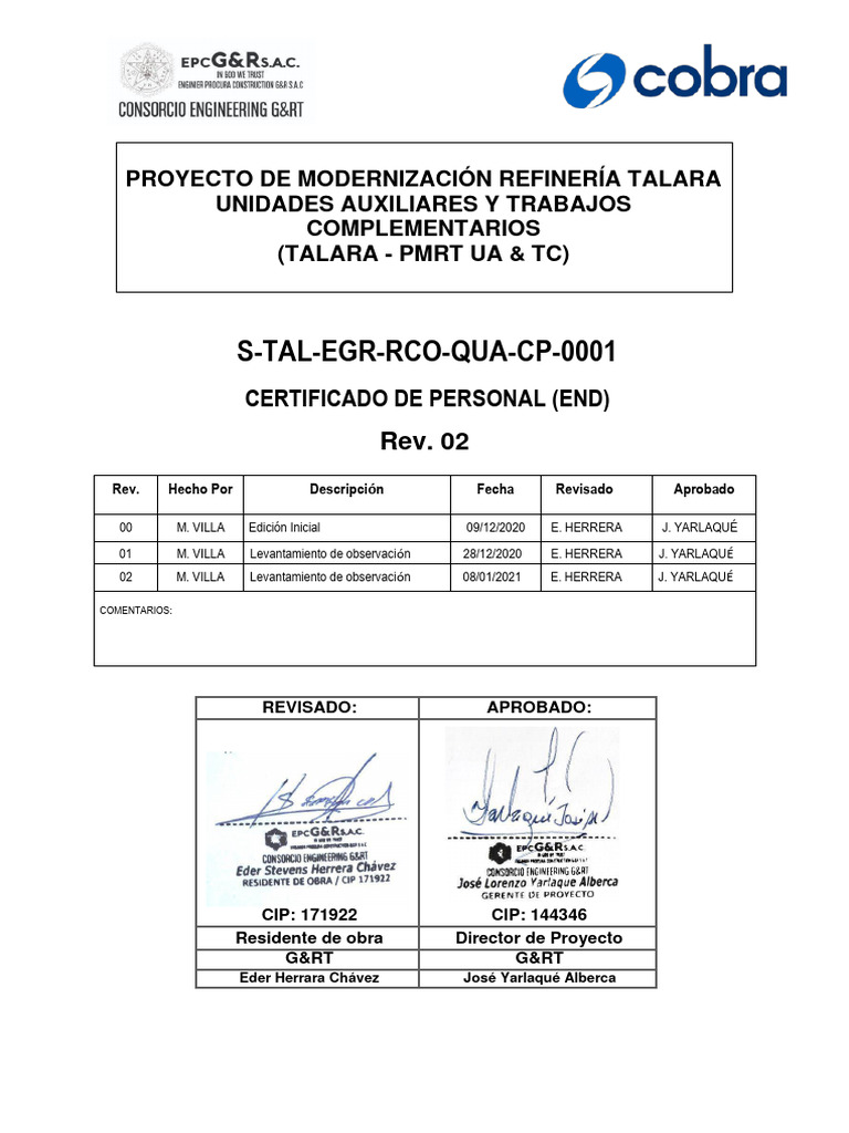 S Tal Egr Rco Qua CP 0001 - 02 | PDF