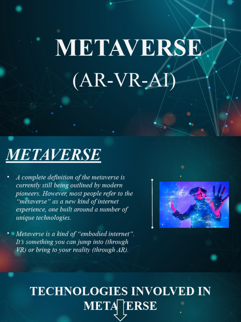Understanding the Metaverse: AR, VR, AI | PDF