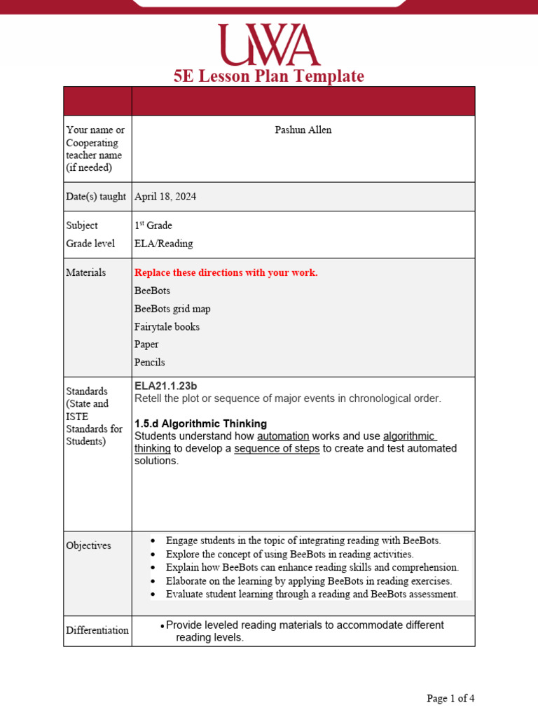 Allened508 5e Lessonplan | Download Free PDF | Reading Comprehension ...
