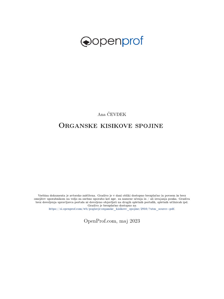 Organske Kisikove Spojine | PDF