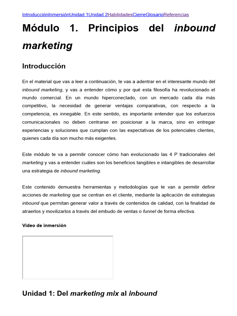 modulo1 - Analisis del Inbound Marketing | PDF | Marketing | Publicidad ...