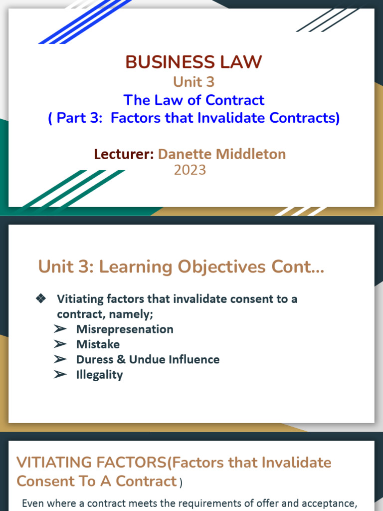 Factors Invalidating Contracts Explained | PDF | Misrepresentation ...