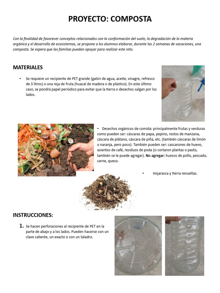 PROYECTO COMPOSTA | PDF | Residuos | Compost