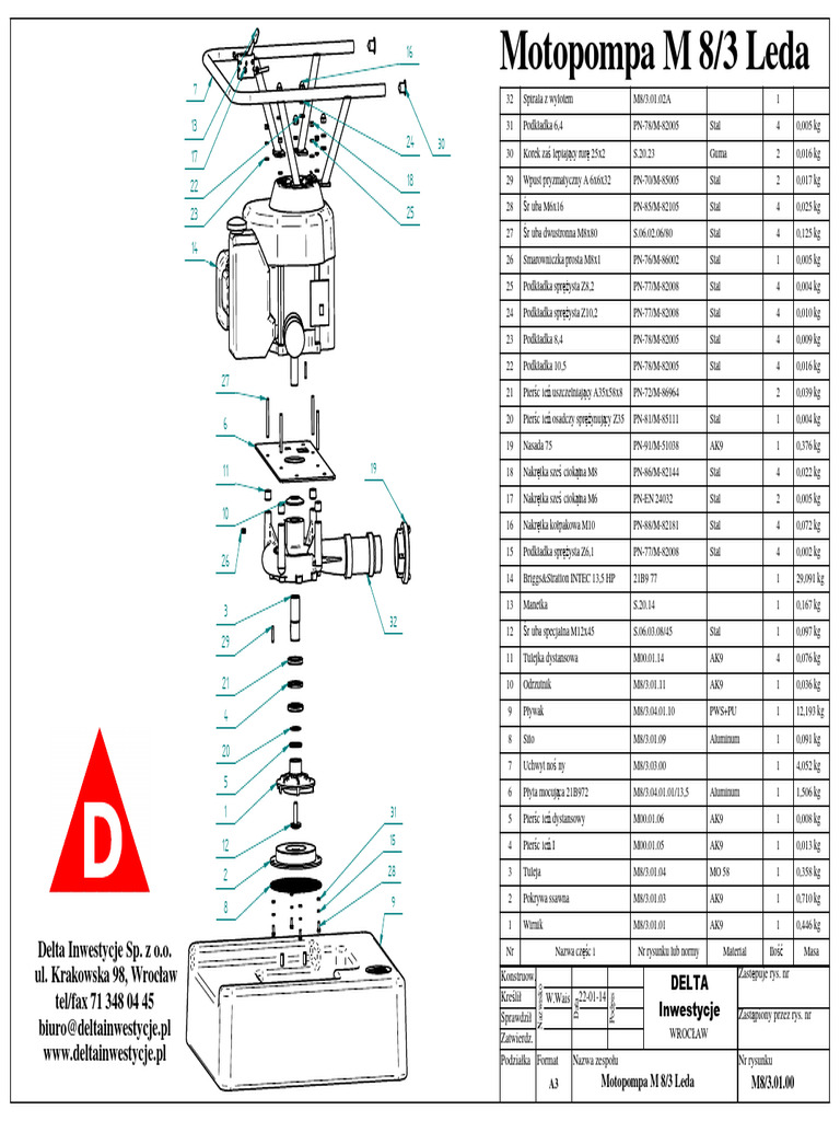 Lista Części Motopompy Pływającej Leda | PDF