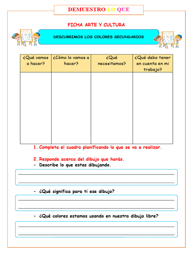 Ficha Arte Colores Secundarios | PDF