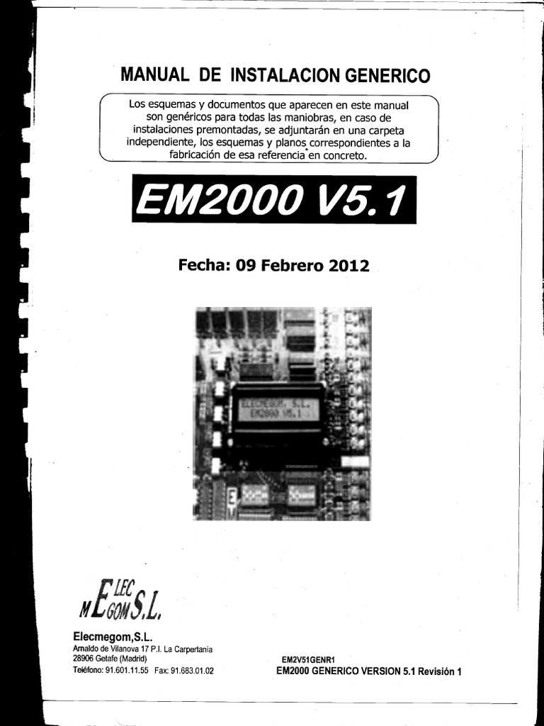 Manual Megom EM2000 v5.1 | PDF | Relé | Ascensor