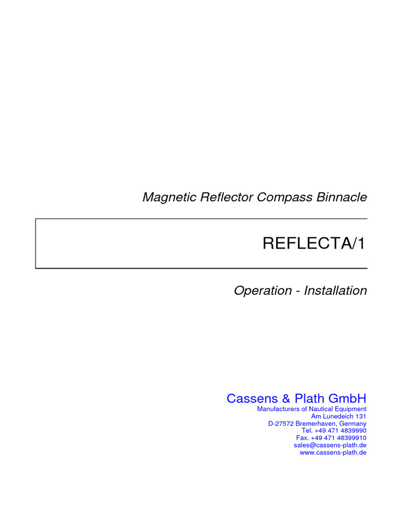 Magnetic Reflector Compass Binnacle | Download Free PDF | Compass | Optics