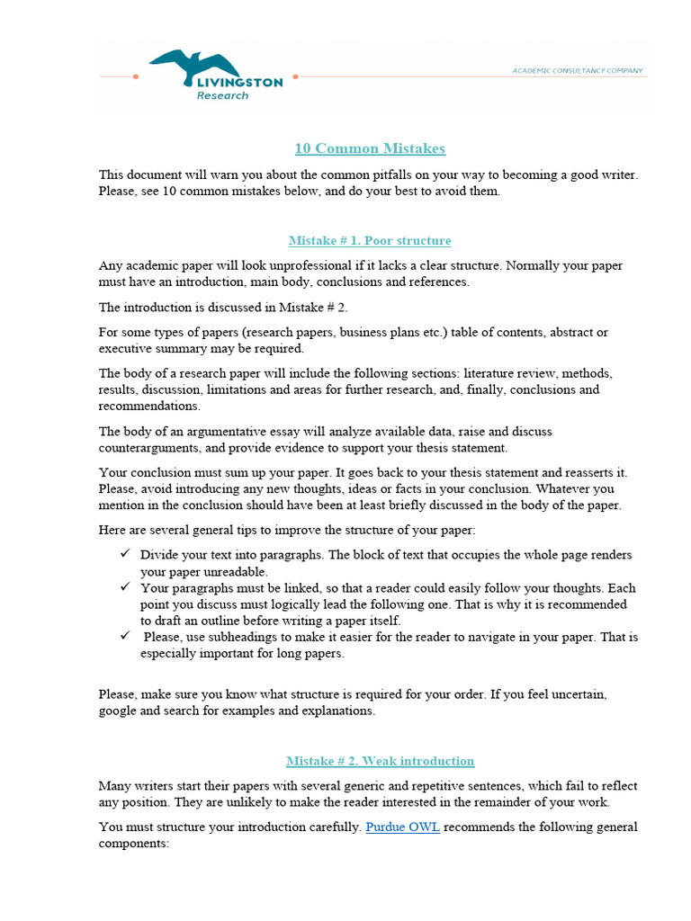10 Common Mistakes Download Free Pdf Citation Essays