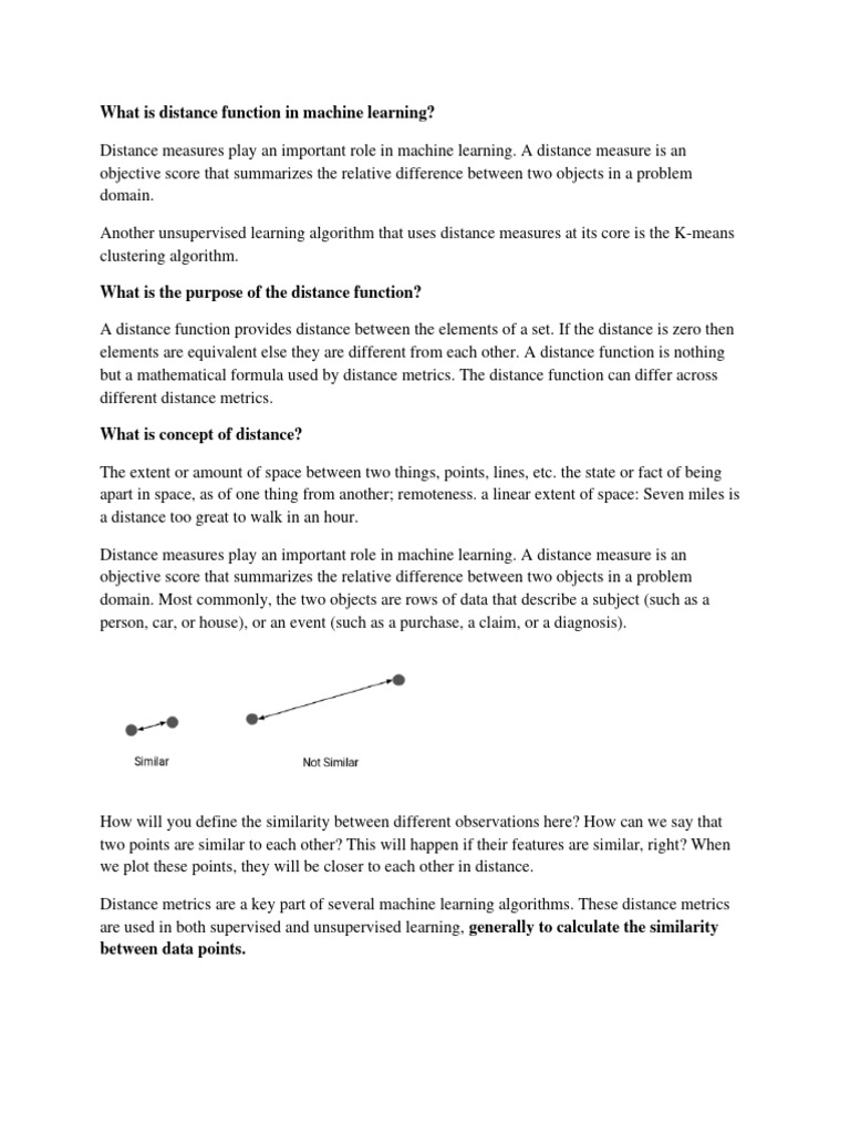 Distance Functions | PDF | Distance | Dimension